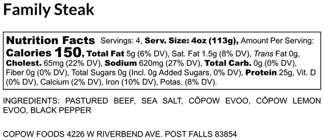 Family Style Pre-Cooked Steak – Cōpow Foods